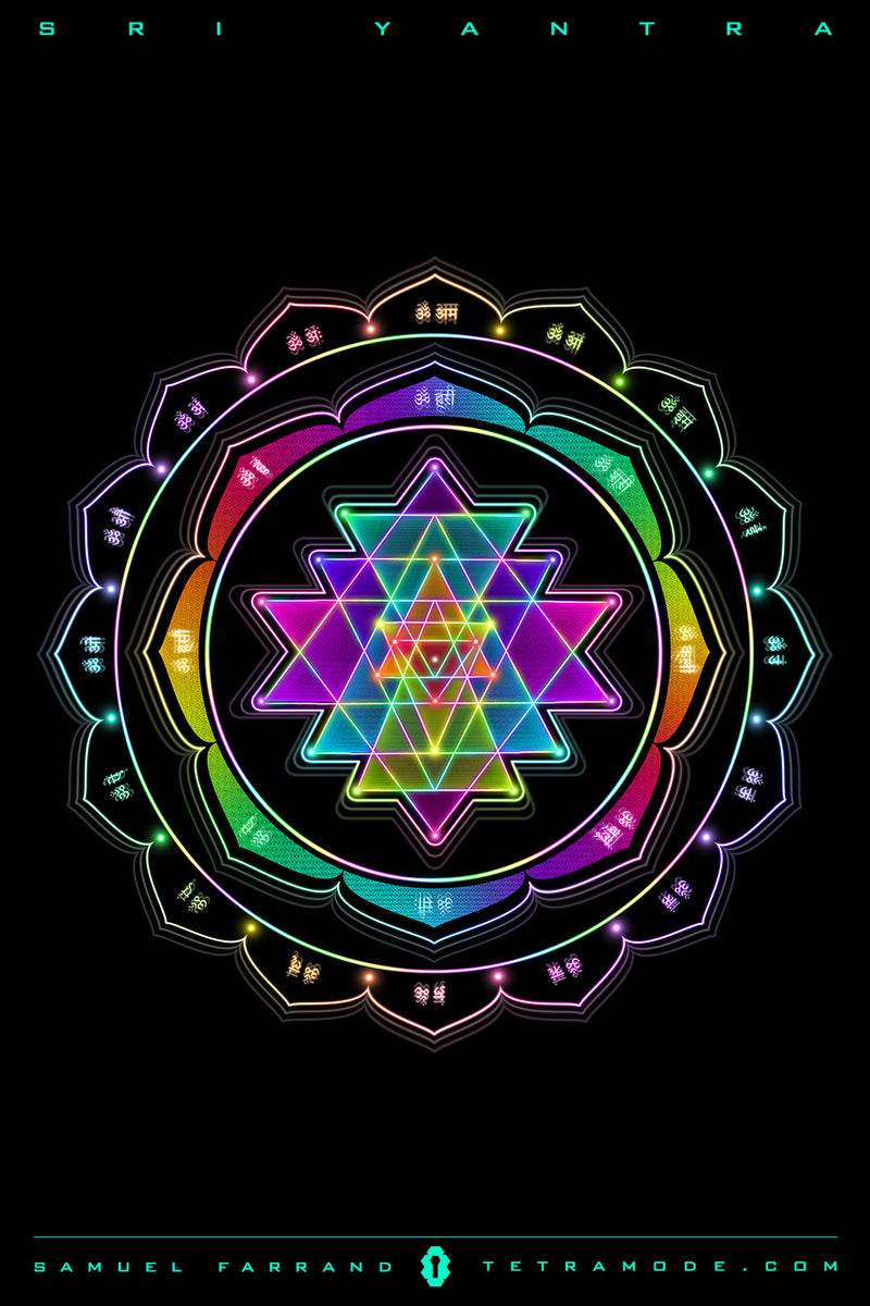 Sri Yantra Sacred Geometry Art by Samuel Farrand