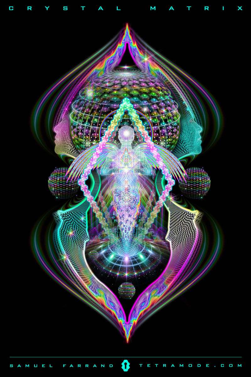 Crystal Matrix – Visionary Lightbody Ascension Art by Samuel Farrand