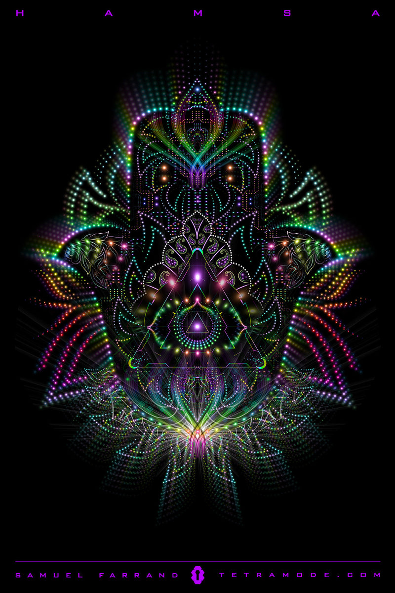 Hamsa Luminous Hand of Protection Art by Samuel Farrand