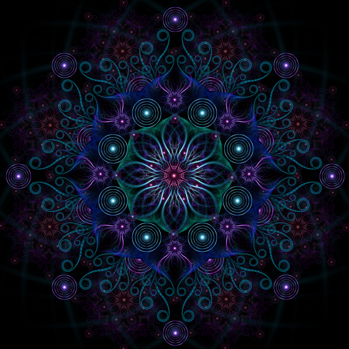 Bubble Flower Psychedelic Art Collection by Samuel Farrand | Tetramode