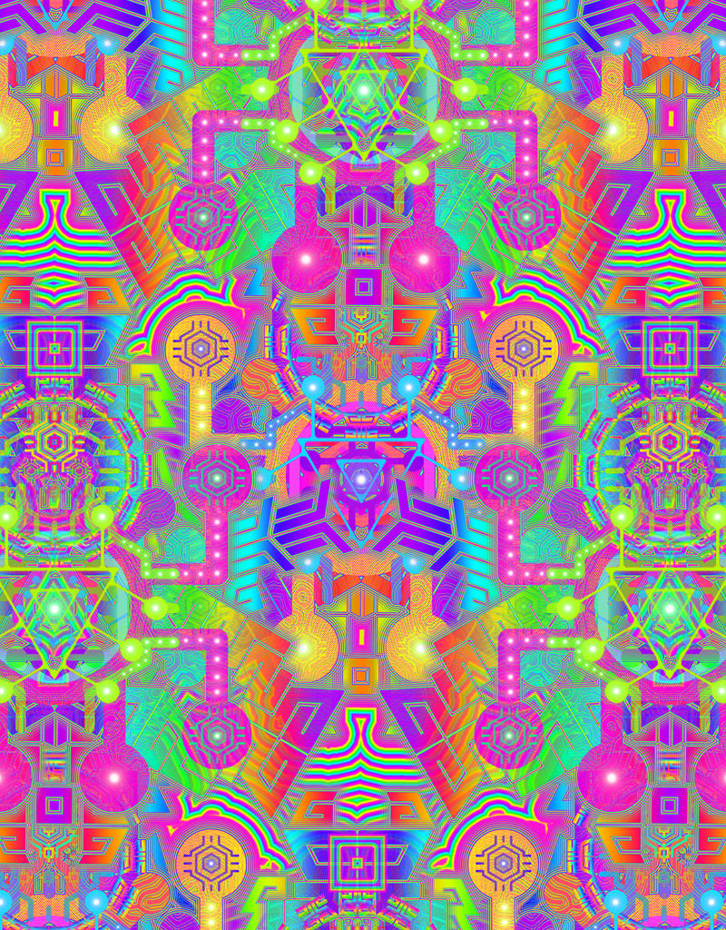 Neon Robot Pattern | Psychedelic Festival Outfit – Tetramode® | Psy Styles