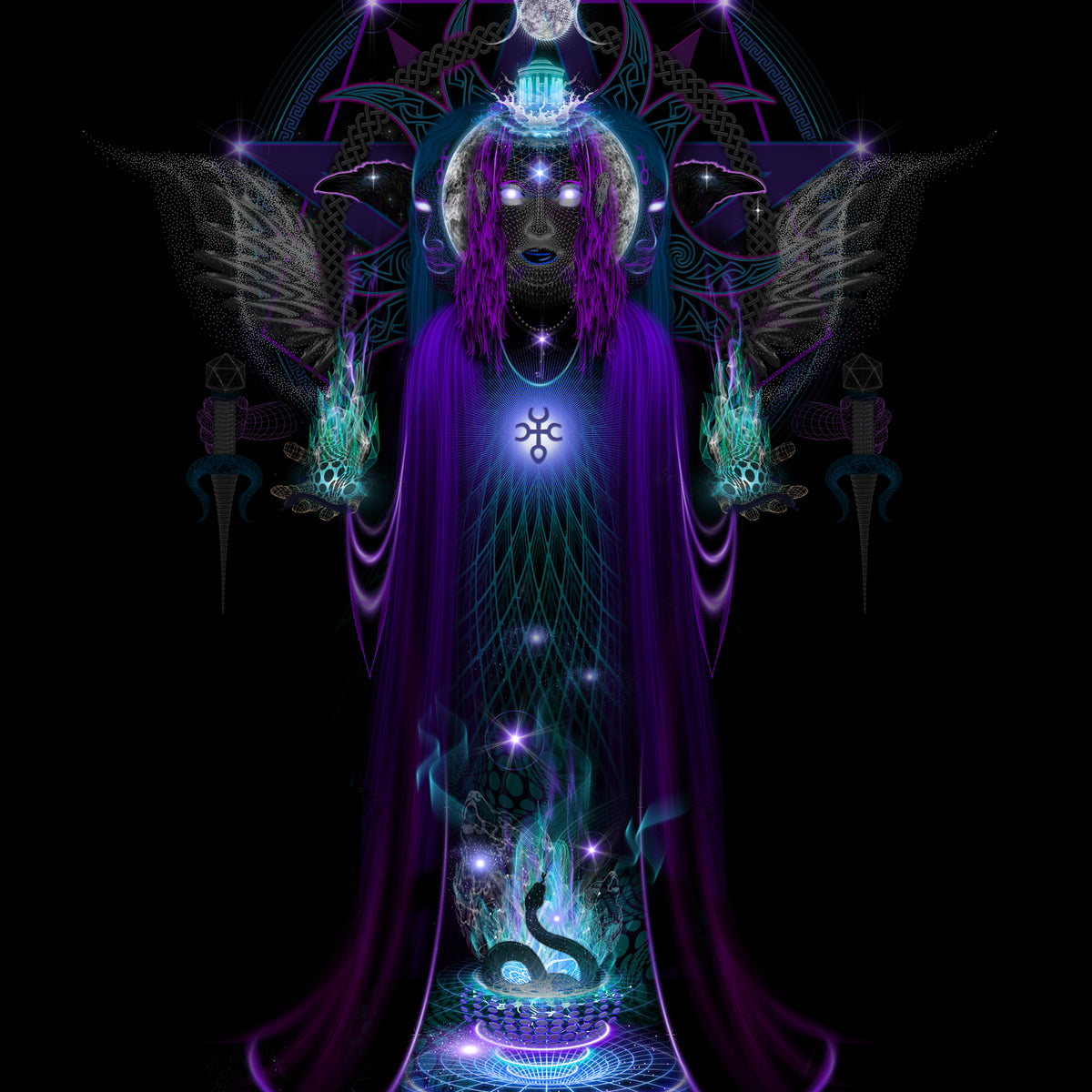 Hecate Psychedelic Art Collection by Samuel Farrand | Tetramode