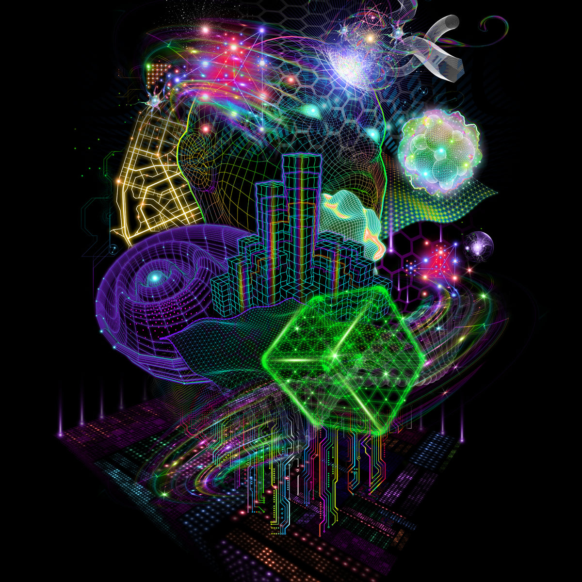 Permanence Psychedelic Art Collection by Samuel Farrand | Tetramode