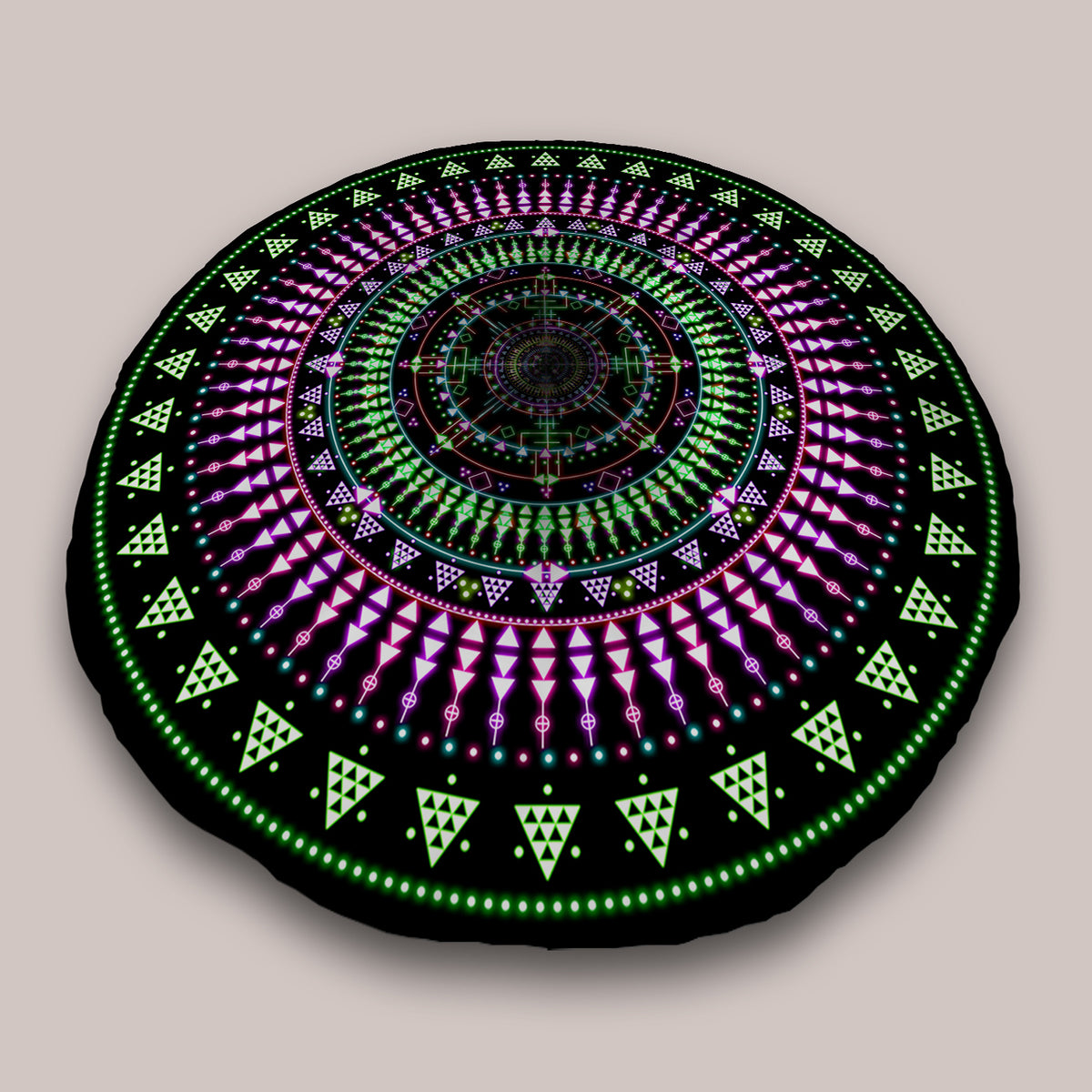 Meditation Pod – UV Reactive Floor Pillow for Festivals & Zen Vibes