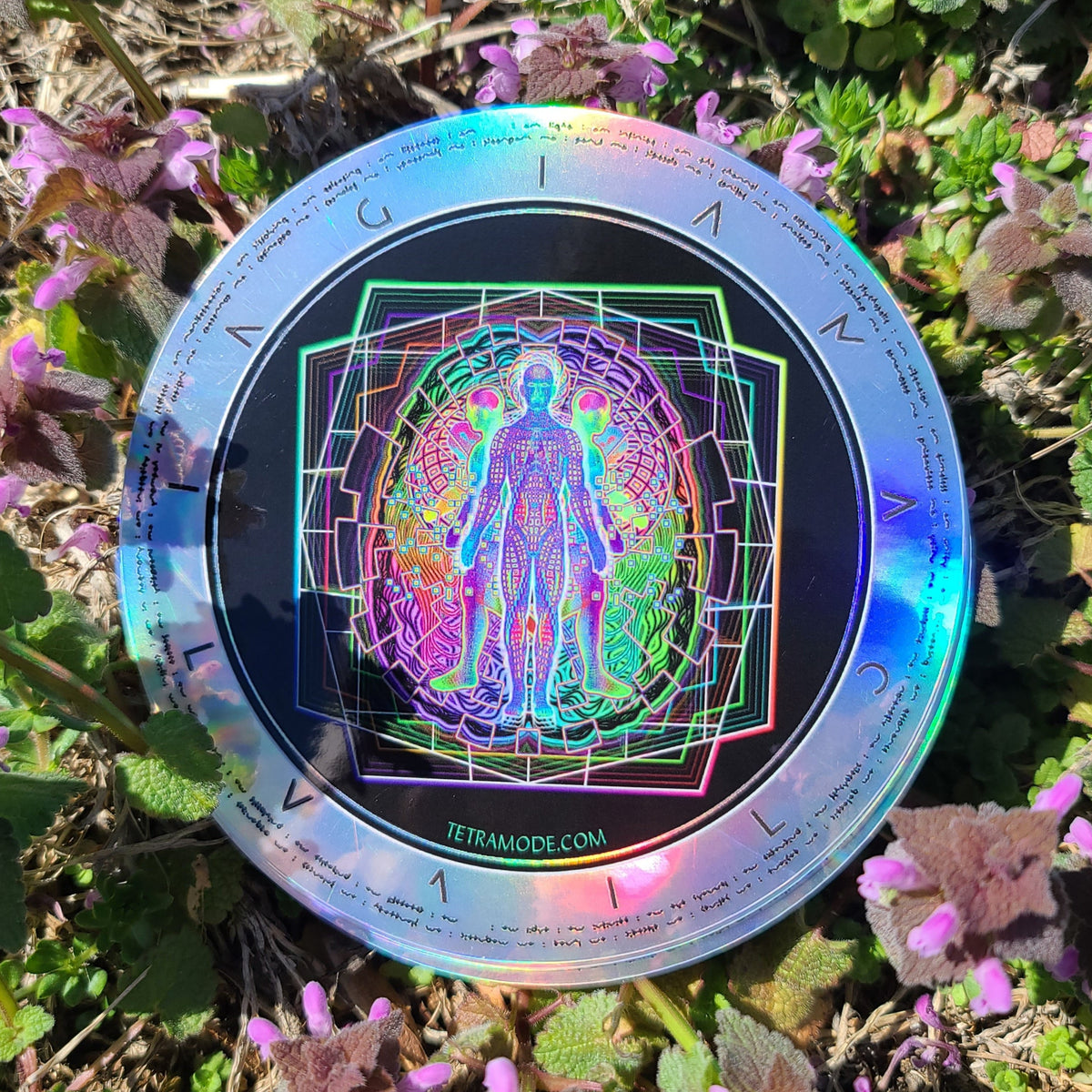 Simulation Psychedelic Holographic Sticker | Tetramode