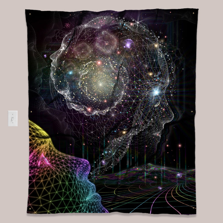 Inspire (Alt Version) Psychedelic UV/RGB Reactive Tapestry | Tetramode